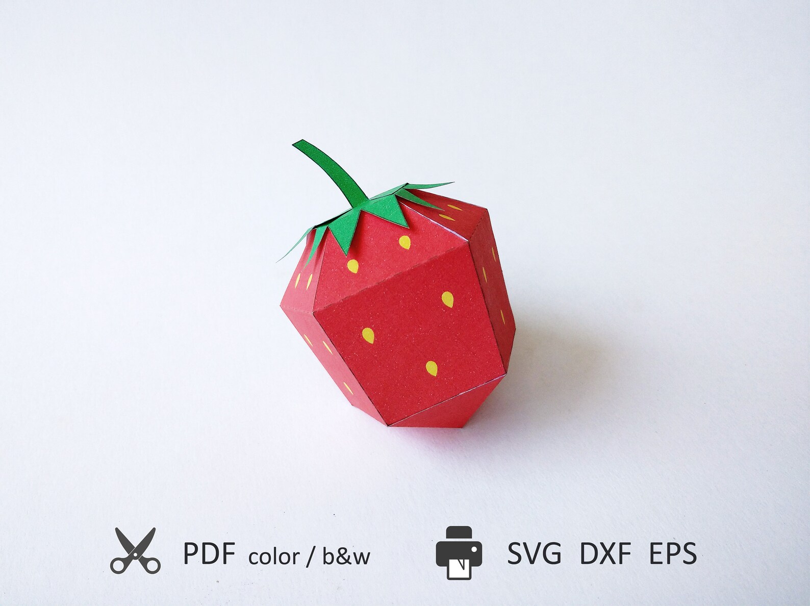 Strawberry 3D Papercraft Toy SVG - Etsy