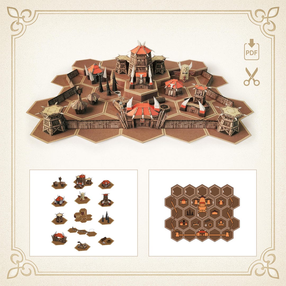 Orc Camp. Paper Miniature PDF Templates for Paper Crafts and Games - Etsy