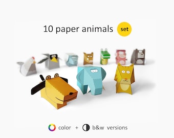 Easy 3d Animal Paper Template - Etsy