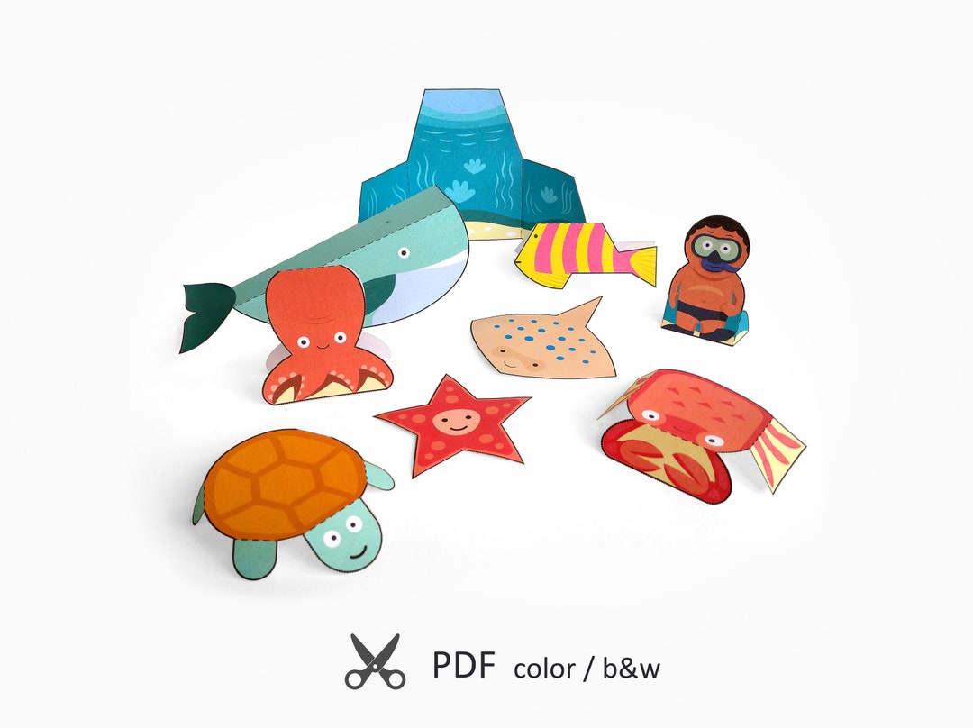 Easy Papercrafts - Ocean. Paper Activity for Kids Ages 4-8 - Etsy