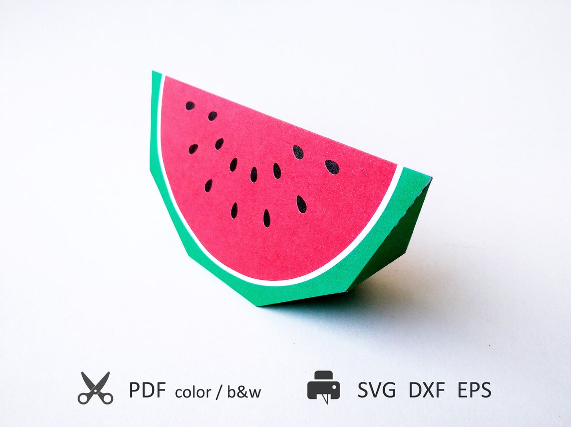 Slice of Watermelon DIY Papercraft Toy - Etsy