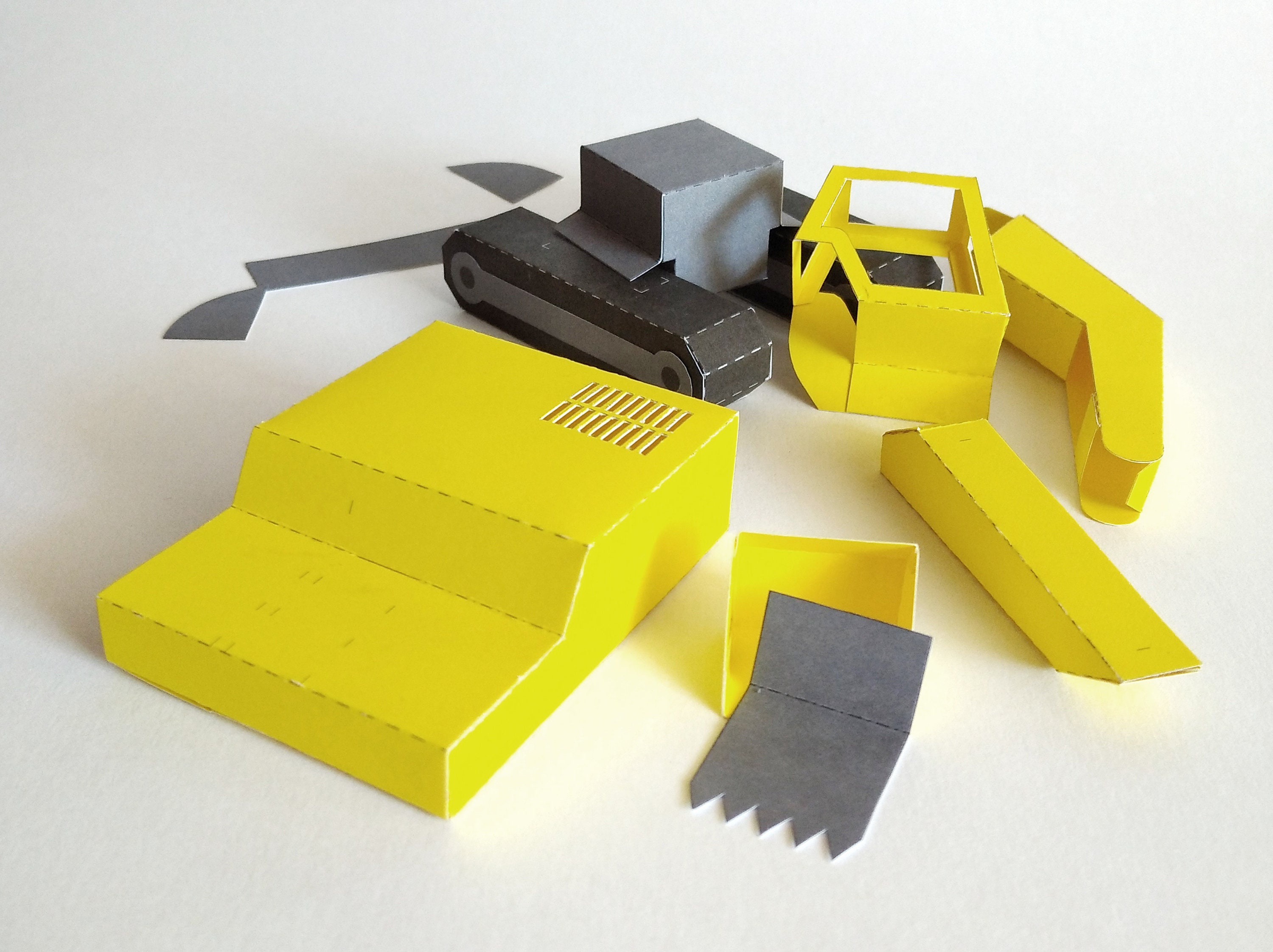 Excavator Template for Cricut. Paper Craft Toy in SVG, DXF and PDF - Etsy
