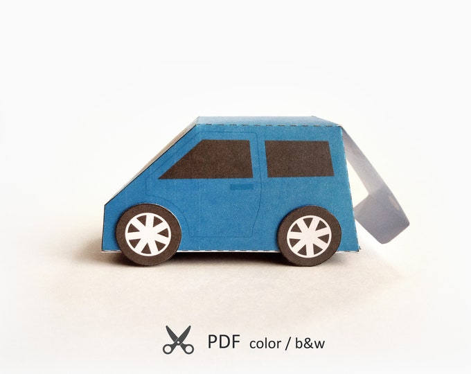 DIY Printable Car Favor Box,papercraft,instant Digital Download, Paper ...