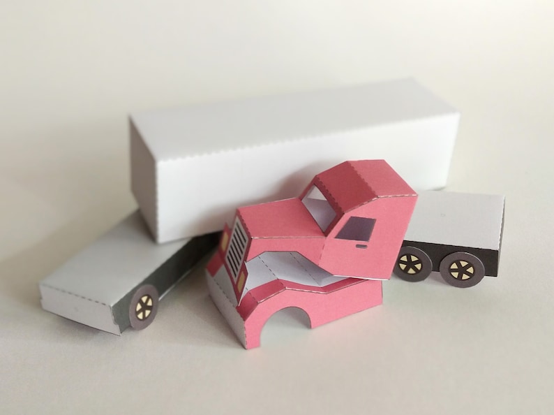 Semi-trailer Truck SVG Templates. Paper Toy to Build With Cricut - Etsy