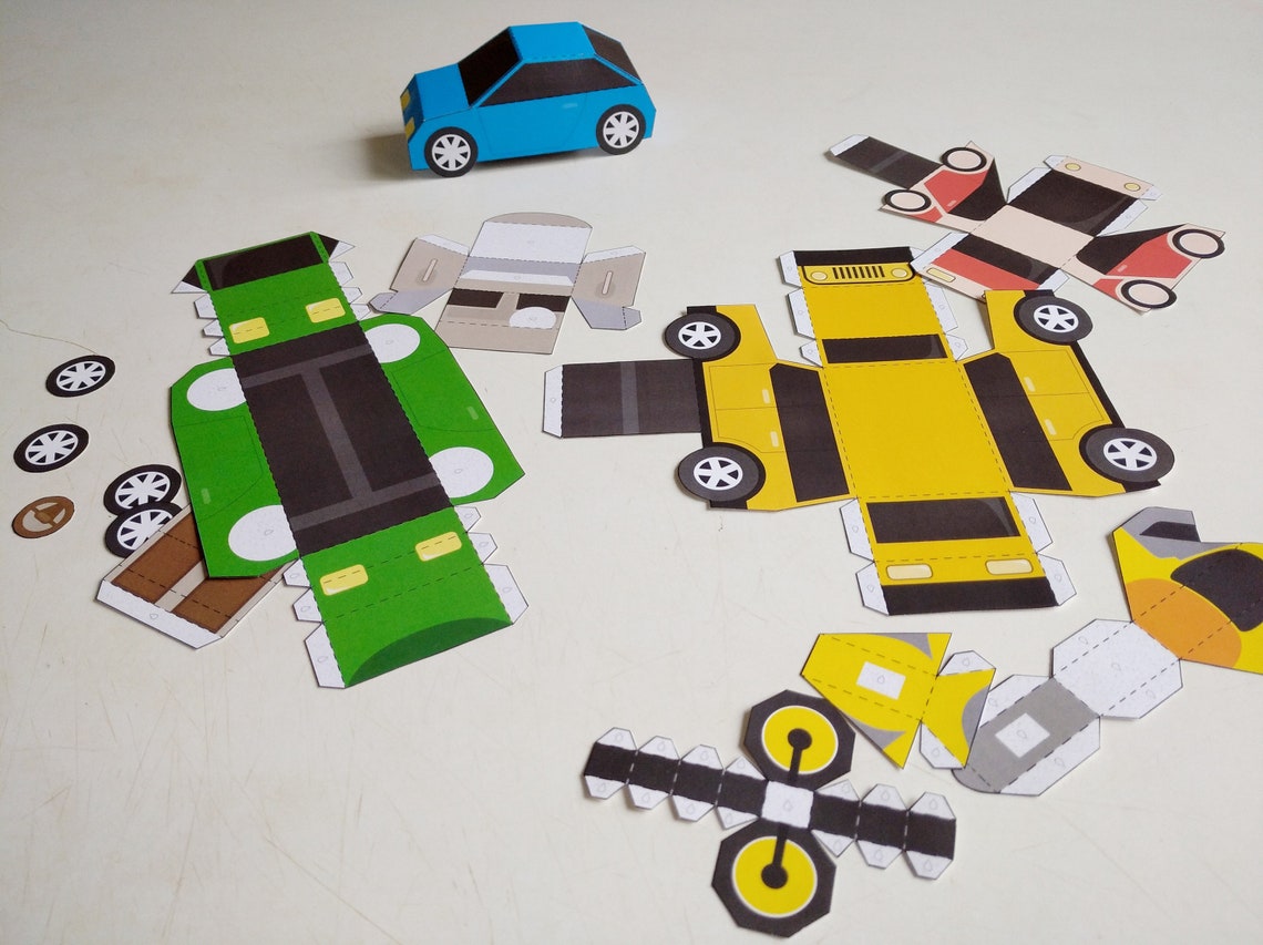 Paper Cars and Motorbikes. Printable Toys of Vehicles for Kids - Etsy