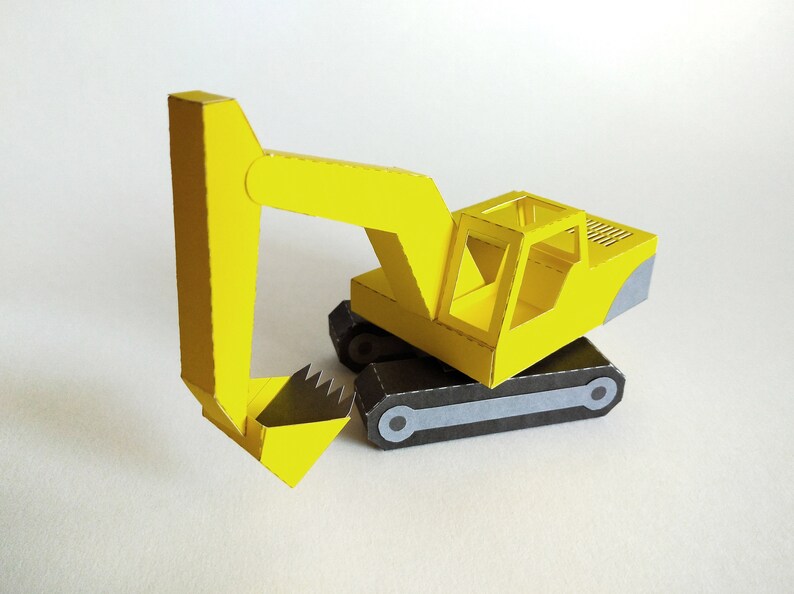 Excavator Template for Cricut. Paper Craft Toy in SVG, DXF and PDF - Etsy