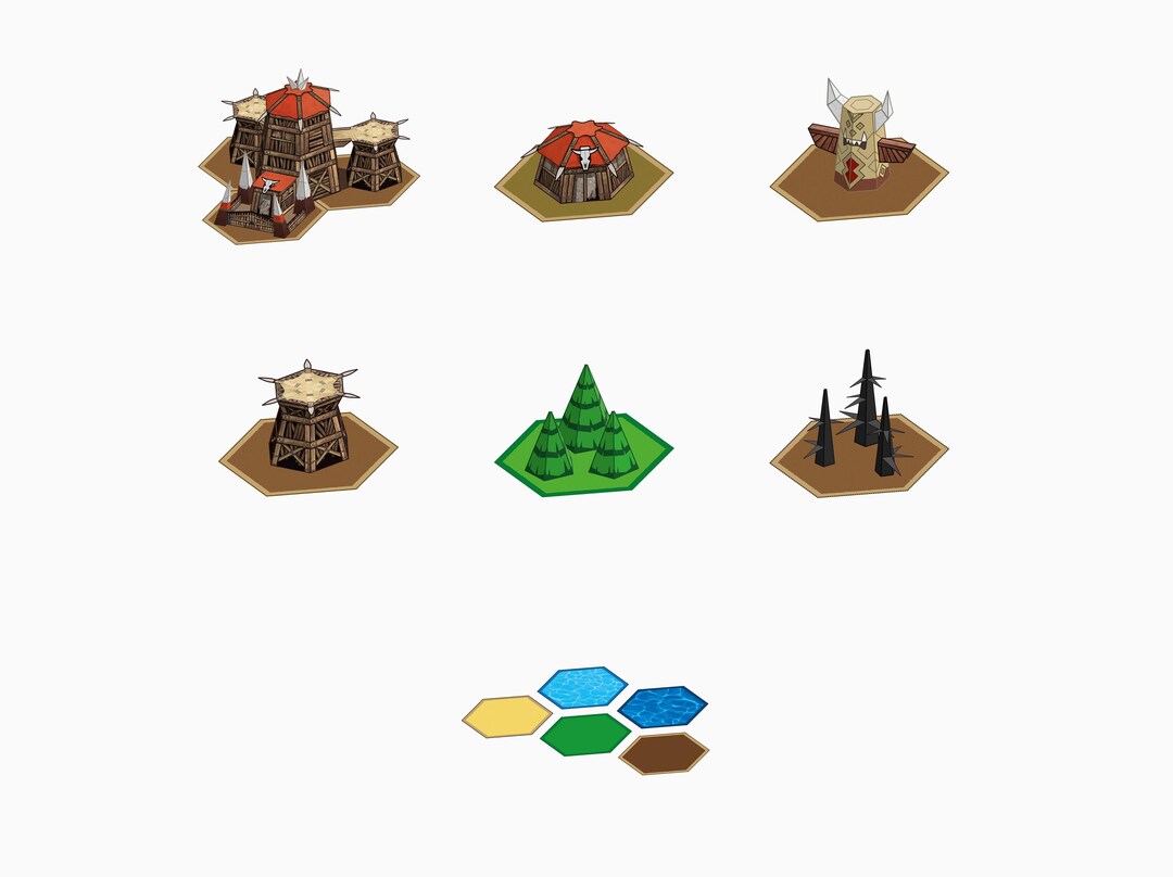 Orc Camp. Paper Miniature PDF Templates for Paper Crafts and Games - Etsy