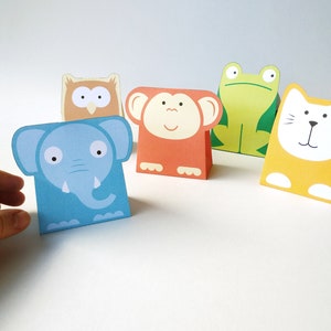 5 Gift Bags Templates - Cat, Elephant, Frog, Owl, Monkey. PDF, SVG and ...