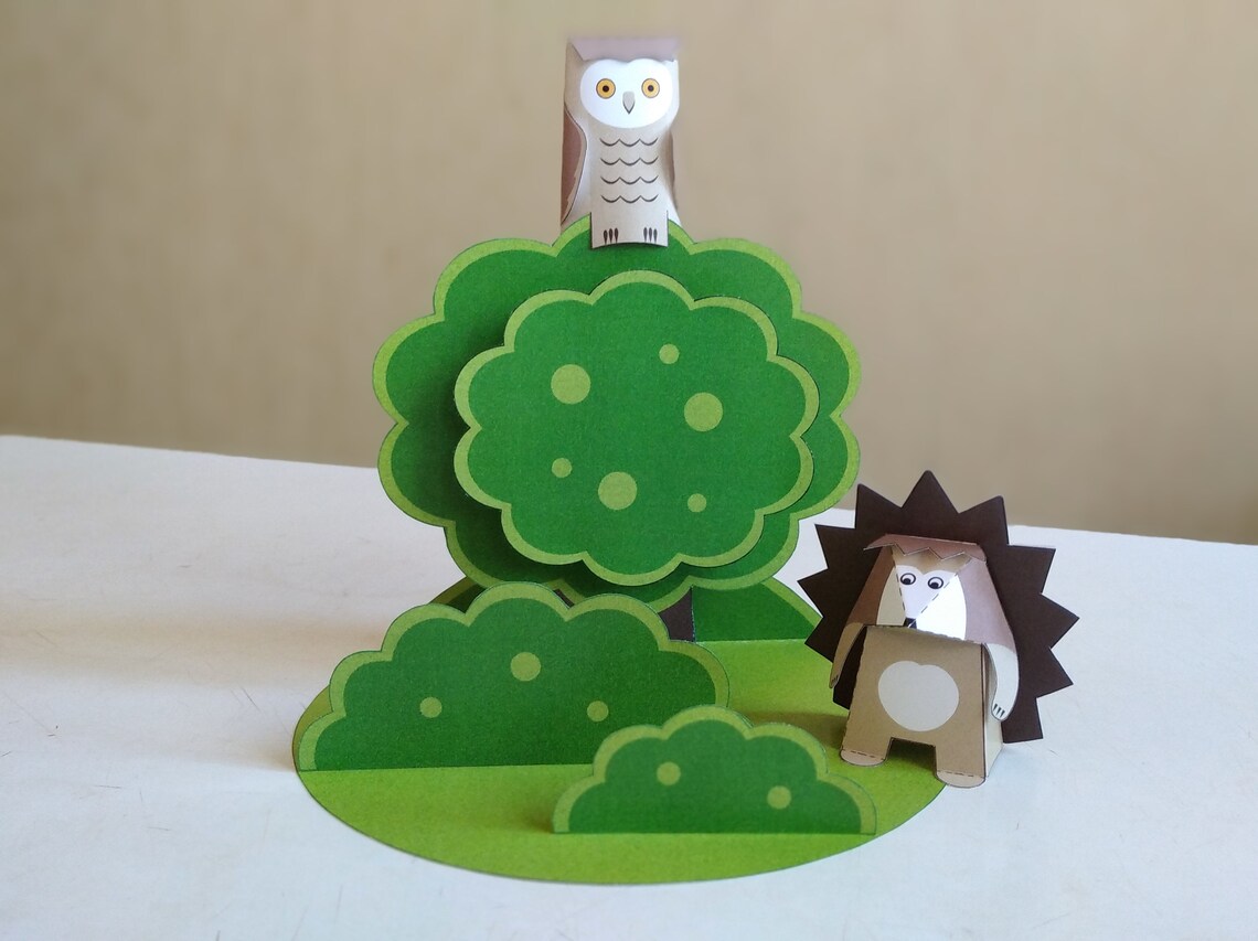 Printable Paper 3D Diorama Big Tree. Paper Craft Toys for Kids | Etsy