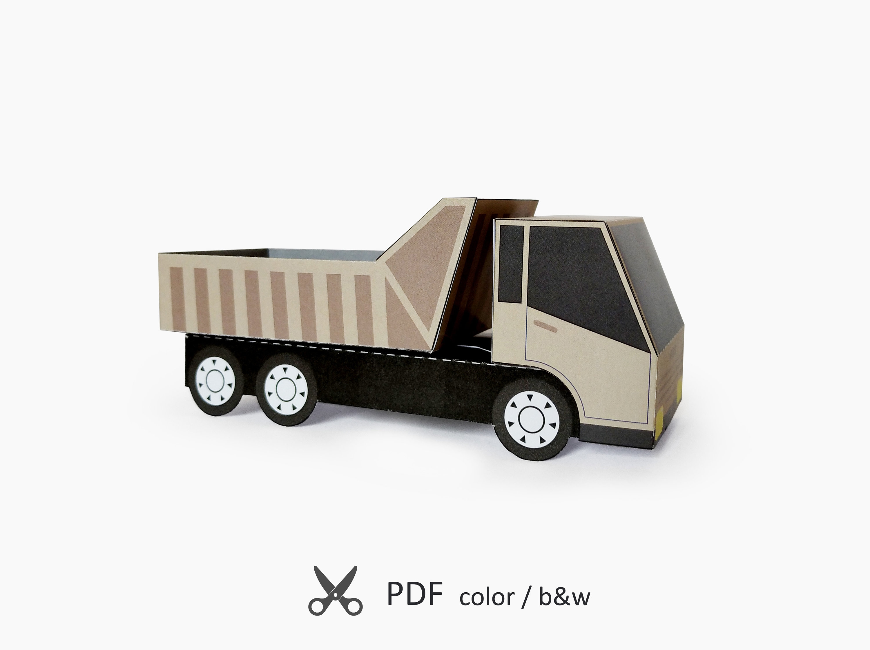 Paper Toy Dump Truck. Printable Papercraft Templates - Etsy