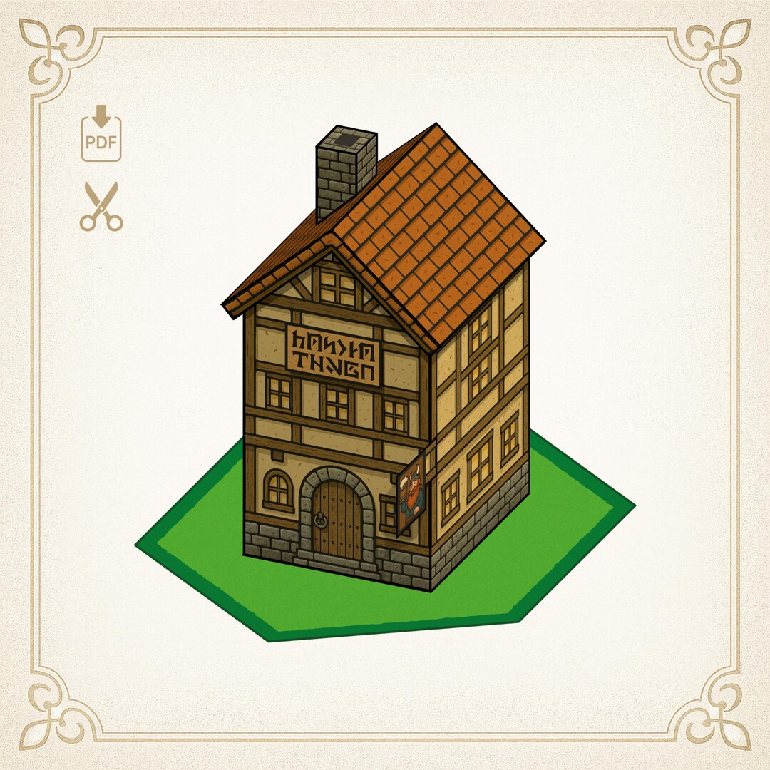 Dwarven Tavern. Printable Paper Miniature Templates for Fantasy ...