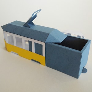 Paper Tram. Template for Your Craft or Gift Box. Digital File for ...