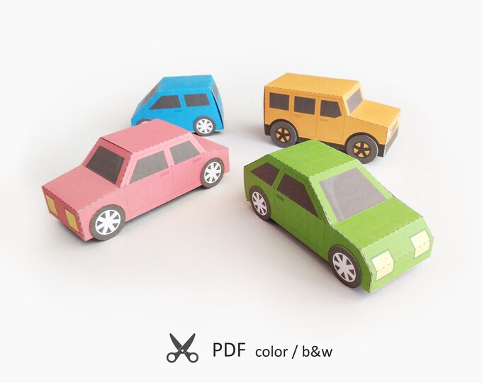 DIY Printable Car Favor Box,papercraft,instant Digital Download, Paper ...