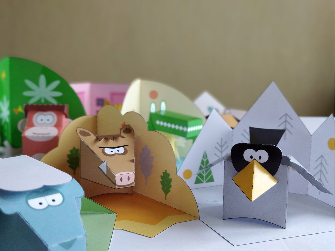 Paper Animals. Easy Paper Toys for Kids. Printable Templates - Etsy