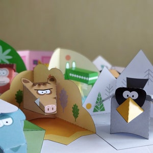 Paper Animals. Easy Paper Toys for Kids. Printable Templates - Etsy