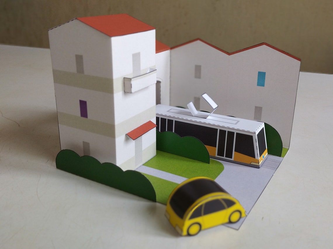 Paper Diorama Town. Printable Paper Toys for Children. PDF - Etsy