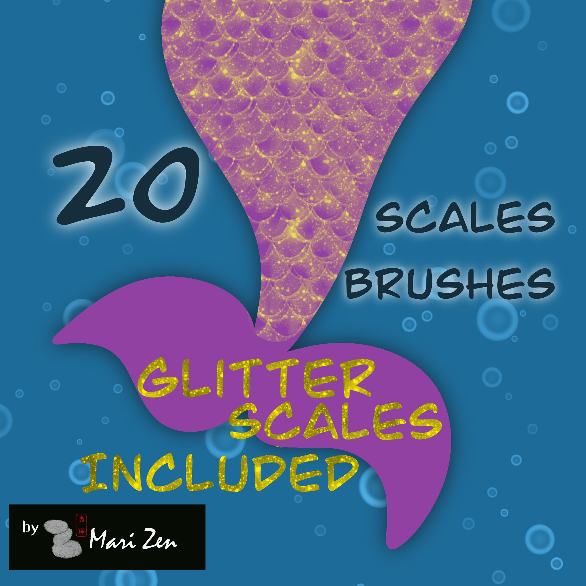 Procreate Brush Scale Brush Fish Scales Brushes Mermaid Scales Brushes ...