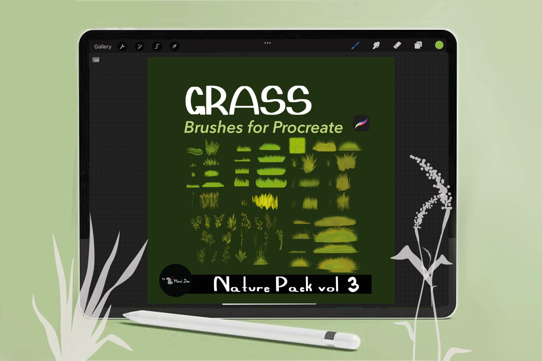 Massive Bundle of Nature Brushes for Procreate Trees, Flowers, Grass ...