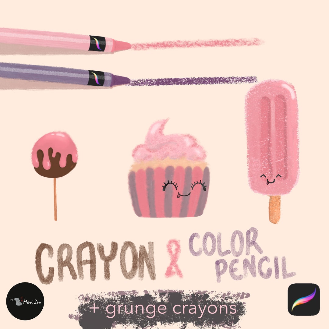 Texture Procreate Brushes Crayon Colored Pencils and Grunge Textures ...