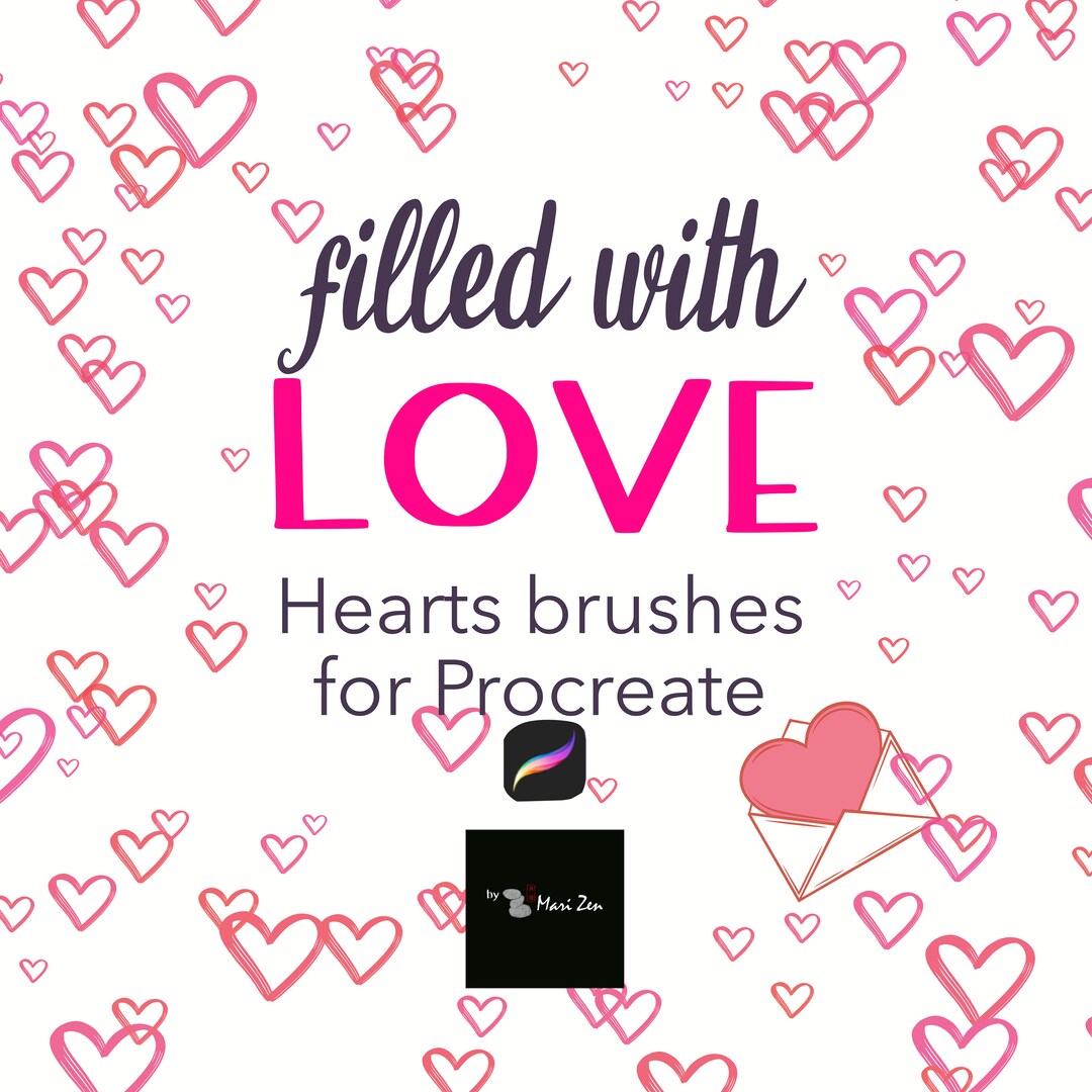 Procreate Brush Stamps Heart Brush for Procreate Heart Stamps Heart ...