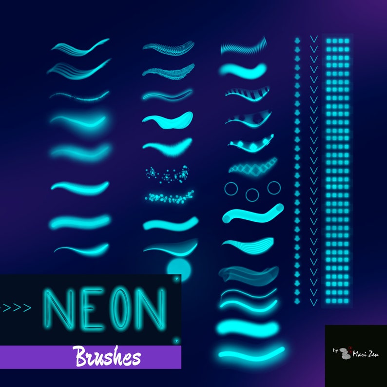 Neon Brushes for Procreate Create Neon Signs and Futuristic Cities or ...