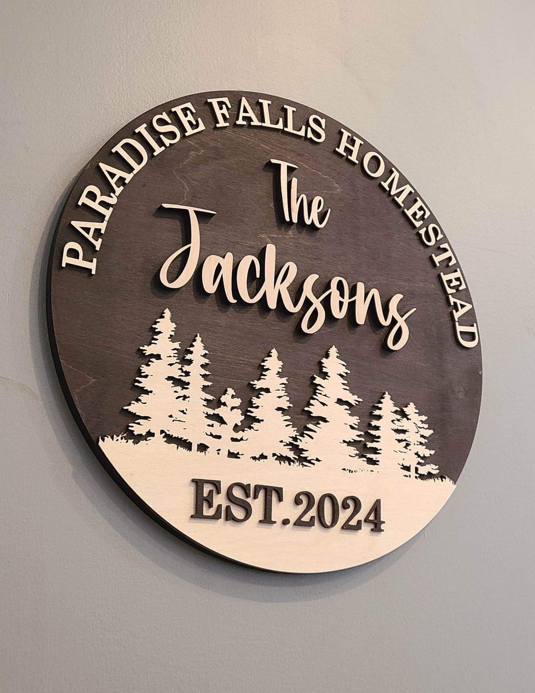 Custom Family Sign, Tree Sanme Sign, Wooden Sign,round Sign, Wood ...