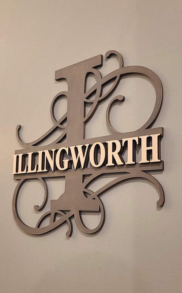 Custom Split Monogram Sign, Family Letter Sign, Capital Letter Wood ...