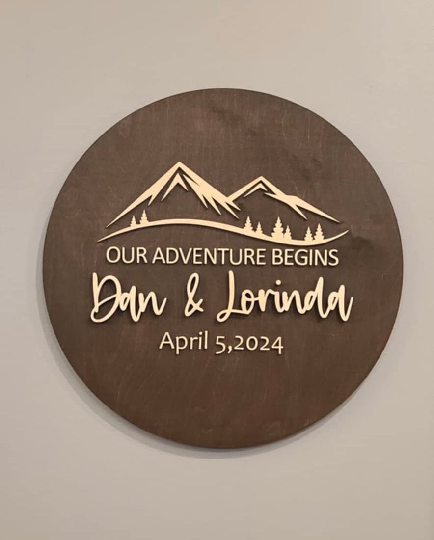 Personalized Round Wedding Sign | Custom Wood Sign | Anniversary Gift ...