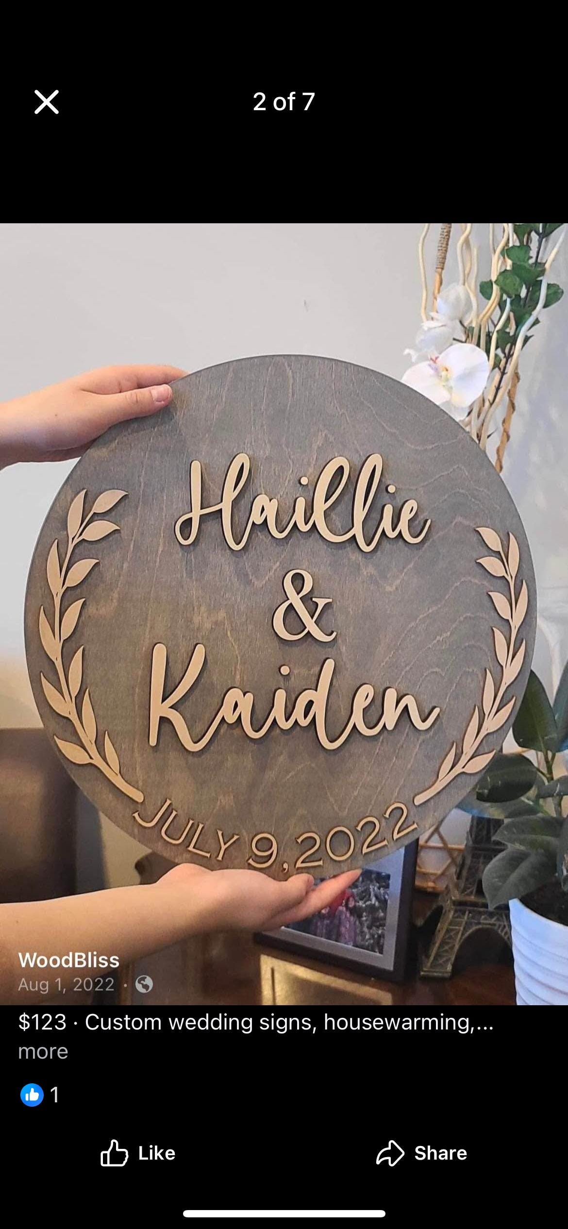Personalized Round Wedding Sign | Custom Wood Sign | Anniversary Gift ...