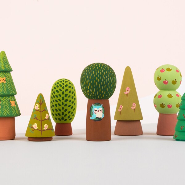 Wooden Trees Toy - Etsy