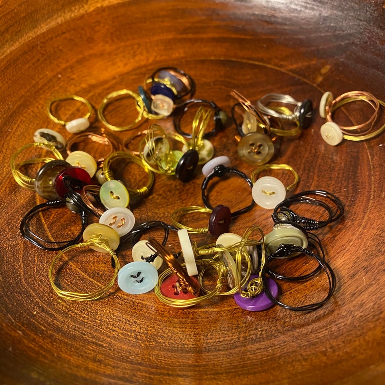 Mystery Vintage Button Ring - Etsy