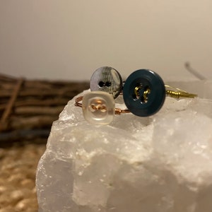 Mystery Vintage Button Ring - Etsy