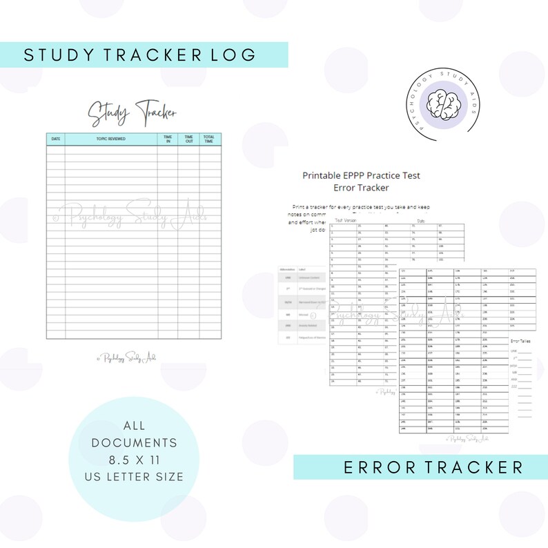EPPP Study Planner Bundle With Error Tracker, Calendars, Notes, & Study ...