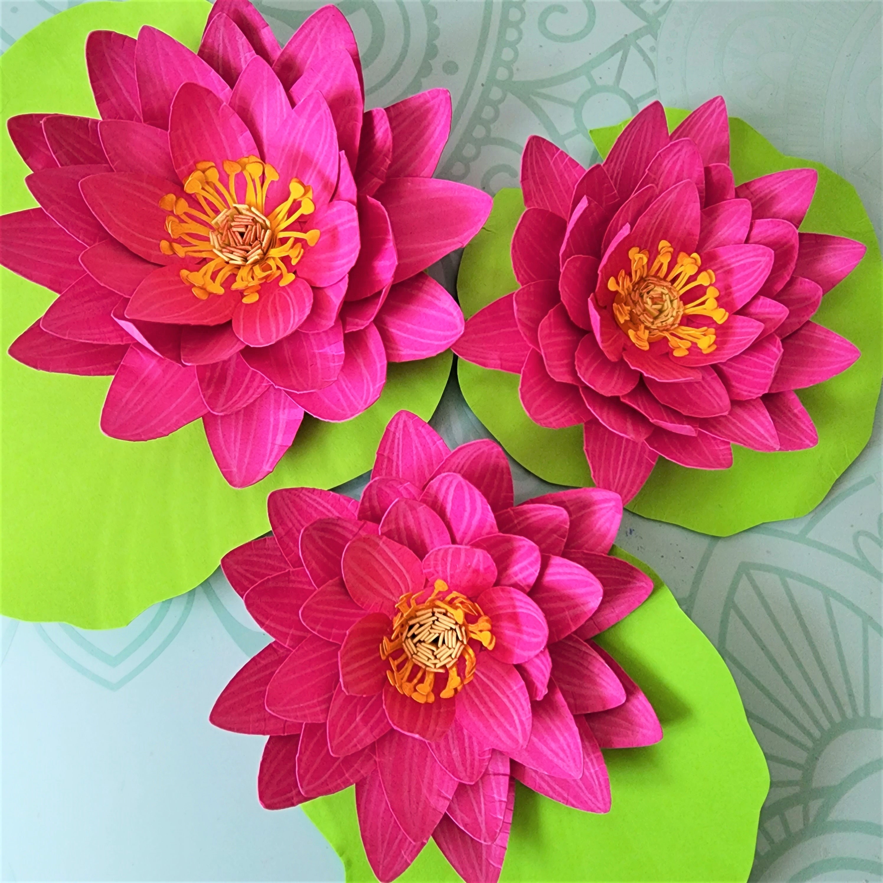 Mini Lotus Paper Flower Template: SVG, PDF, PNG Files (digital Download ...