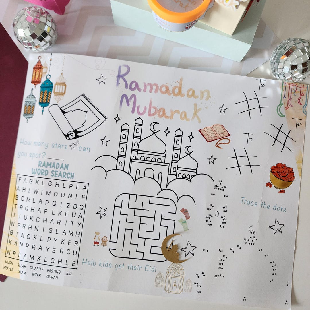 Ramadan and Eid Activity Sheets Printable for Kids Festive Party Favor ...
