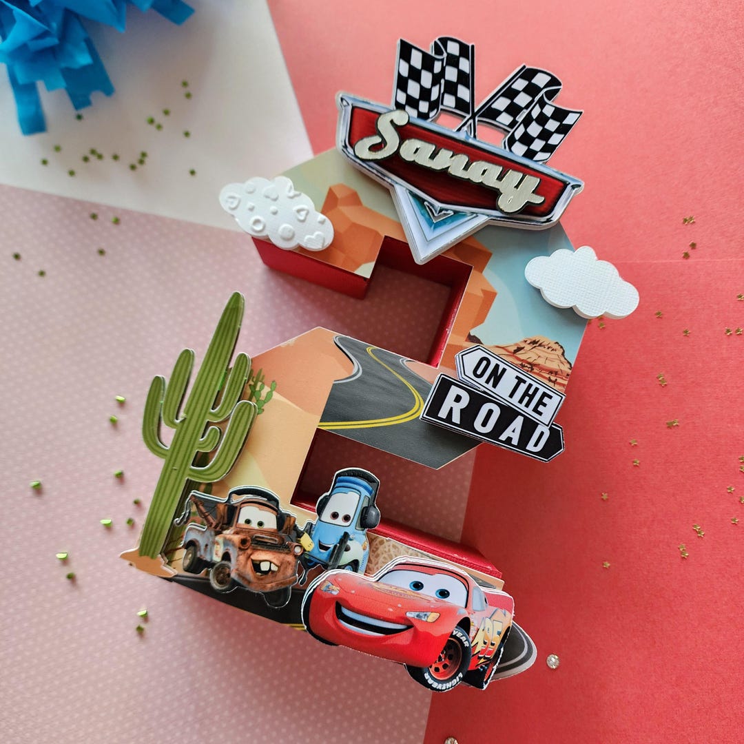 Cars Theme Inspired 3d Number for Birthday Centerpiece: Custom Birthday ...