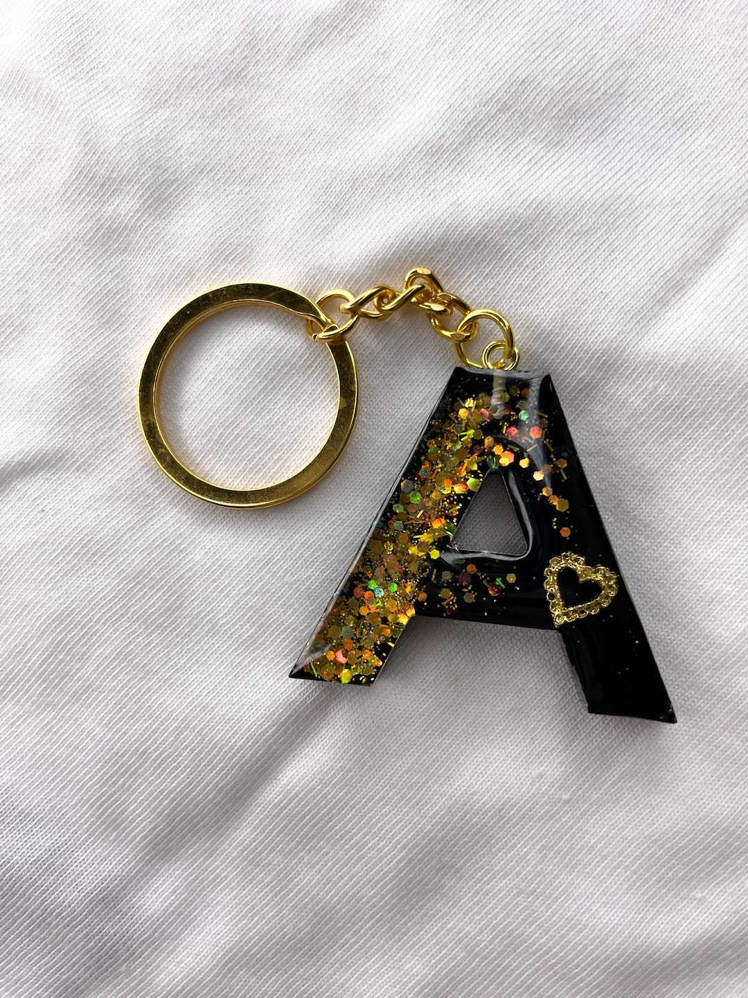 Keychain Letter a Made of Resin Handmade - Etsy