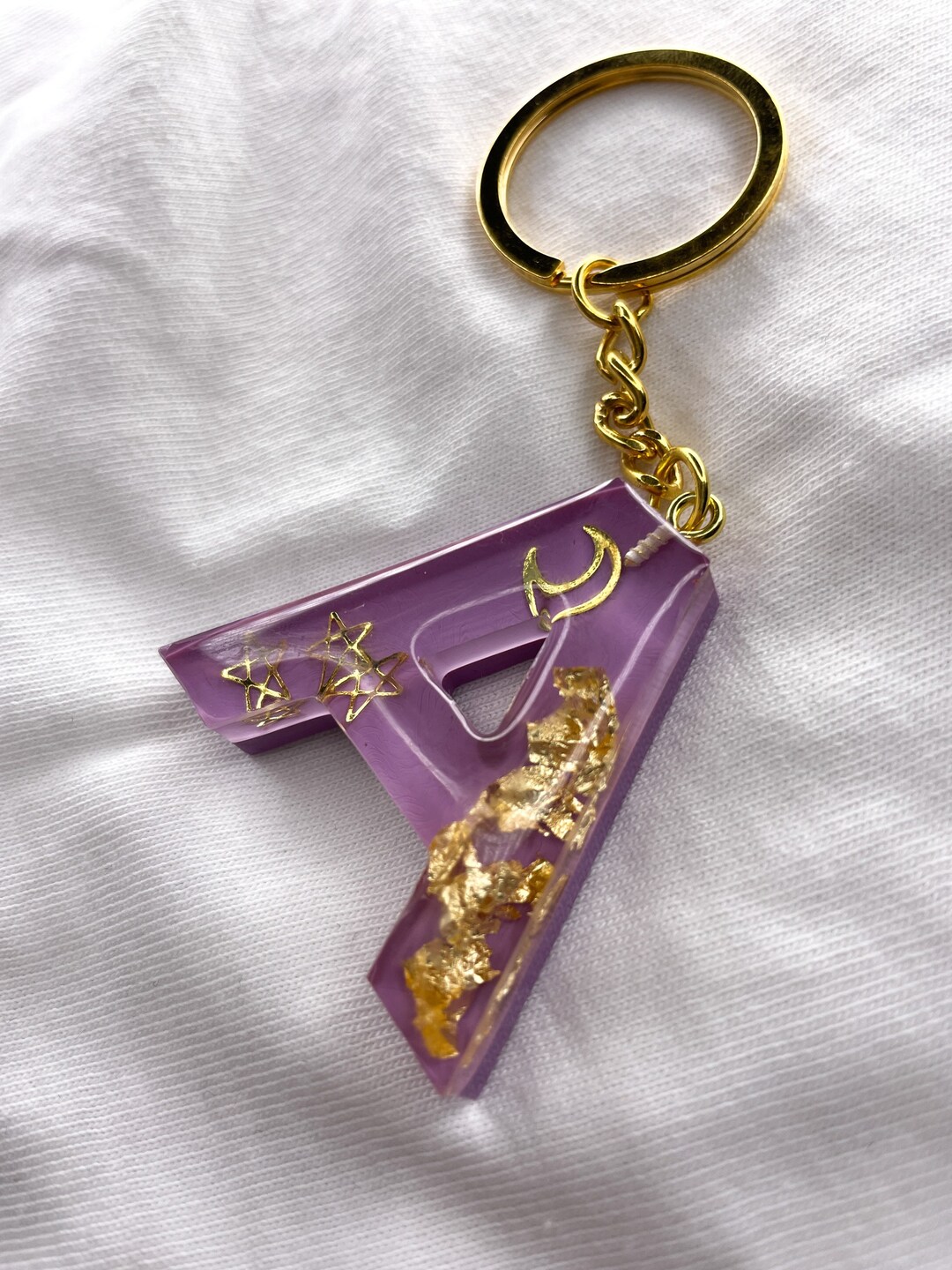 Keychain Letter “A” Made of Resin - Handmade - Etsy