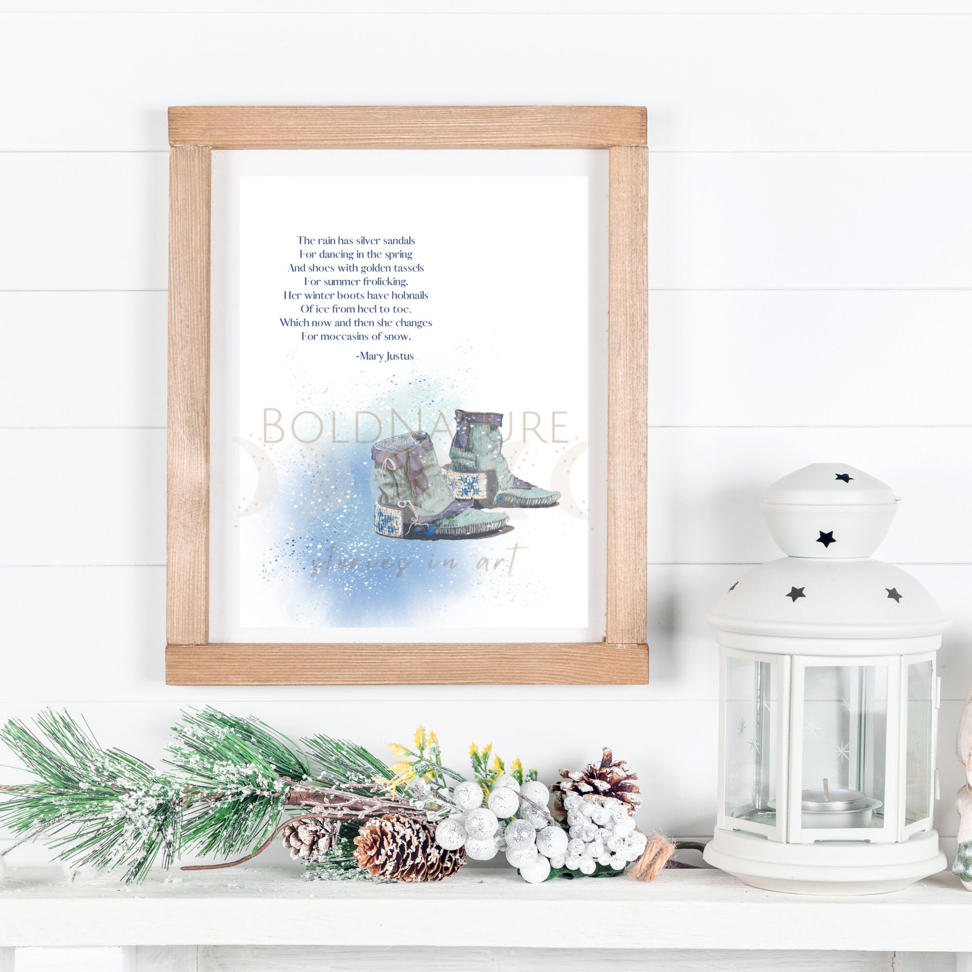 Winter Moccasins Footwear Poem Classic Winter Poem Print - Etsy