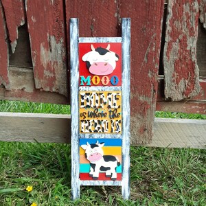 6 Cow Ladder Tiles - Etsy