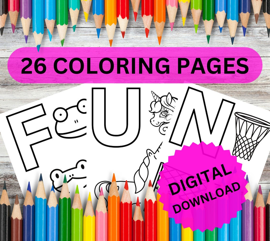 26 Alphabet Coloring Pages, A4 Size, Printable for Kids, Preschool ...