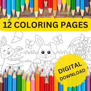 12 Easter Coloring Pages, Easter Coloring Pages for Kids, Easter ...