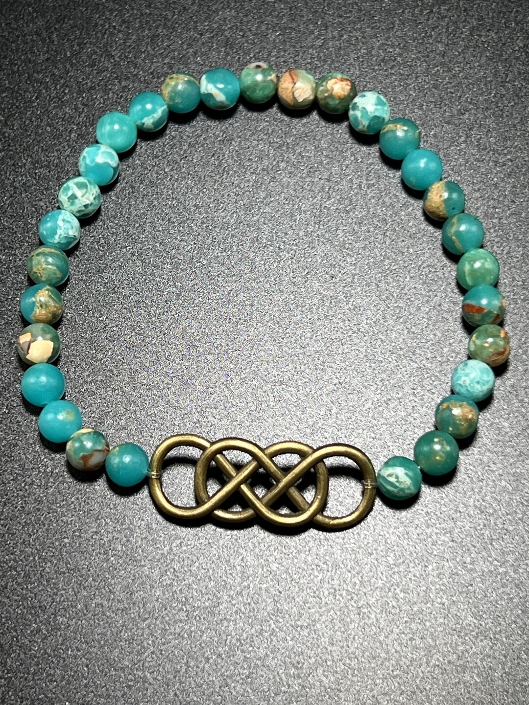 Beautiful Dyed Serpentine Blue 6mm Beaded Bracelet With Celtic - Etsy