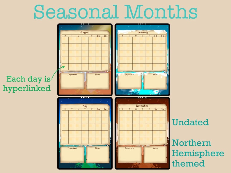 Stardew FULL Digital Planner | NORTHERN HEMISPHERE | Nerd Planner ...