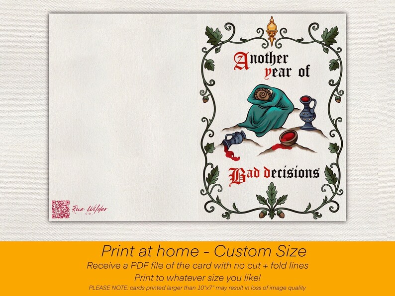 Medieval Birthday Card | Another Year of Bad Decisions Humour (digital ...