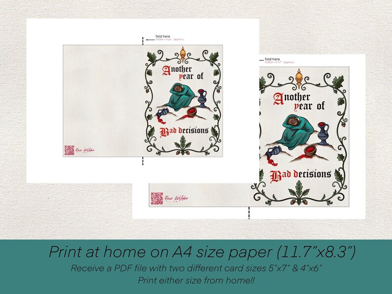 Medieval Birthday Card | Another Year of Bad Decisions Humour (digital ...