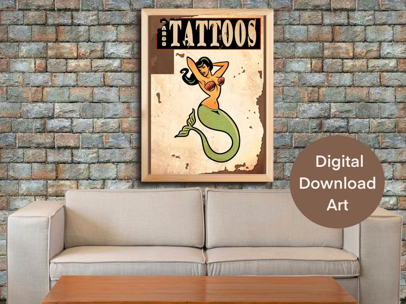 Fallout Taboo Tattoos Magazine Inspired Cover Mermaid Tattoo Design ...