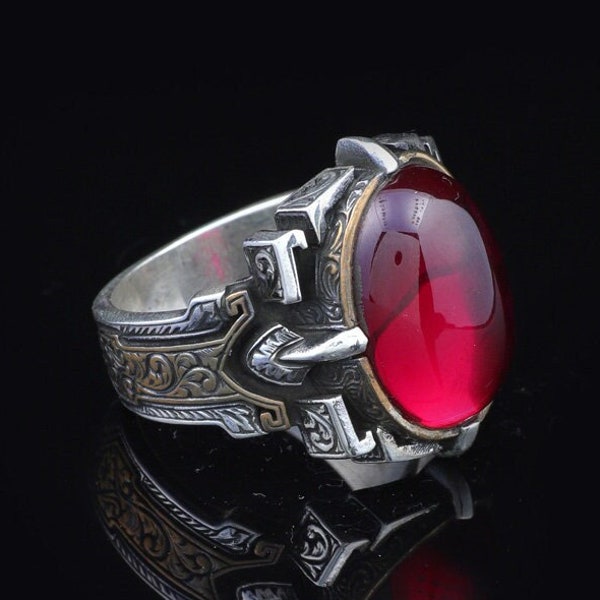 Red Stone Ring - Etsy