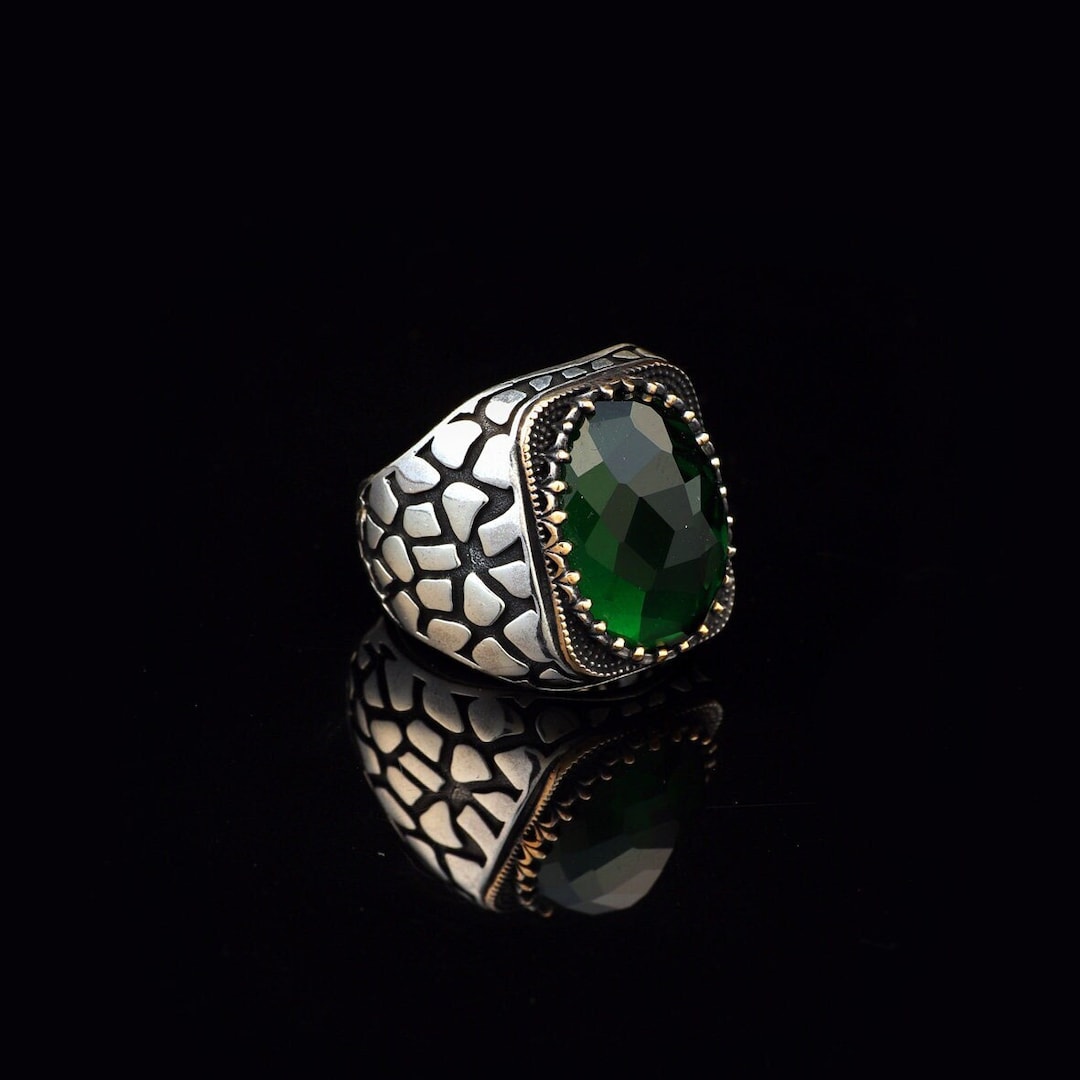 Sterling Silver Jade Ring for Men: Gemstone Jewelry Gift - Etsy