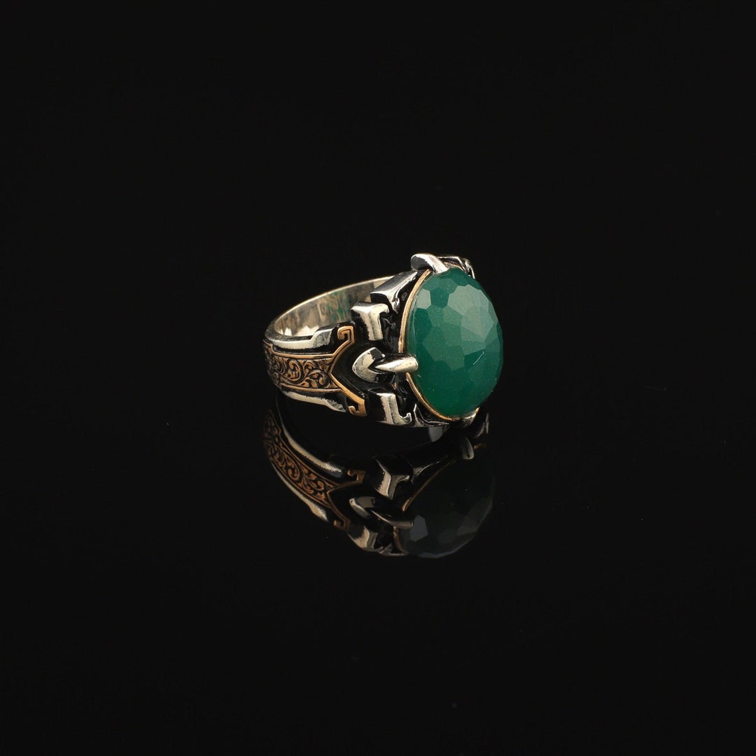925K Sterling Silver Jade Ring, Jade Ring for Men, Unique Men Ring ...